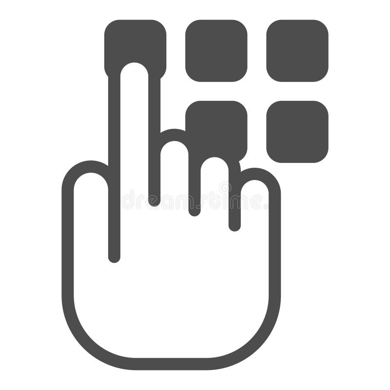 Typing Pin Code Solid Icon, Data Protection Concept. Vector Graphics ...