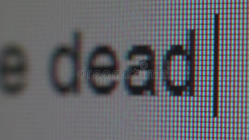 Typing the Saying. Appearing of Phrase on Screen. Close Up View. Stock ...