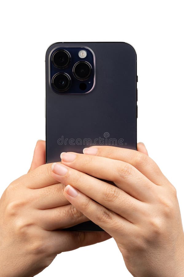 Typing on Smartphone Back View Stock Image - Image of communication ...