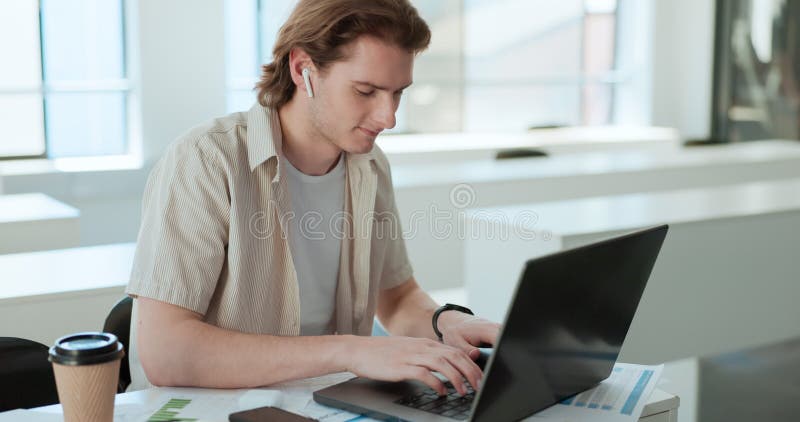 Typing, Student and Man with Laptop, University and Knowledge with ...
