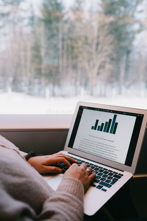 Typing Using Laptop Computer in the Train Stock Photo - Image of travel ...