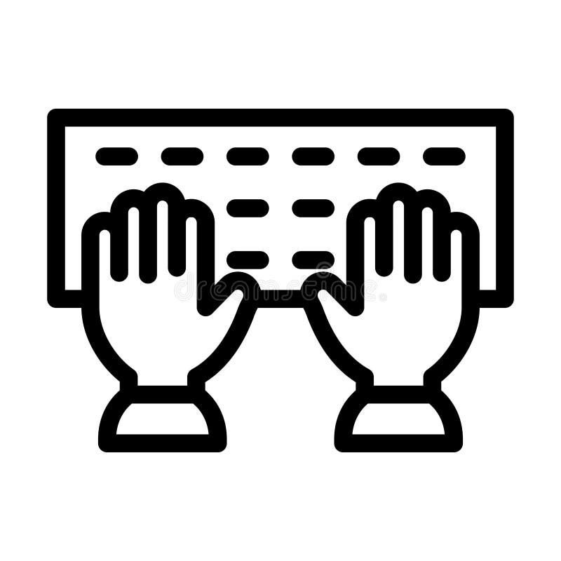 Typing Vector Thick Line Icon for Personal and Commercial Use Stock ...