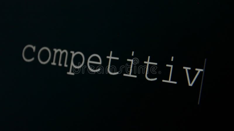 Competitive Text on Green Screen Background in Loop Animation of Single ...