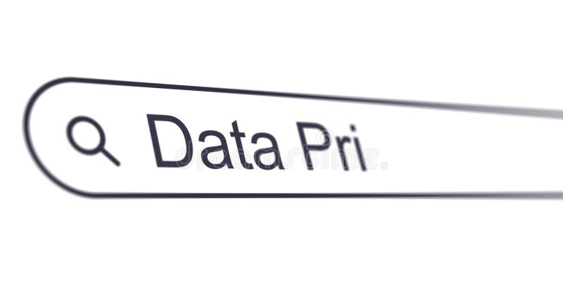 Typing Word Data Privacy into Search Box, Looking for Personal Data ...