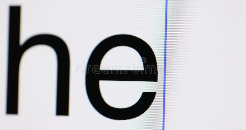 Typing Word Hello on Computer Displayed in Large Bold Type Stock ...