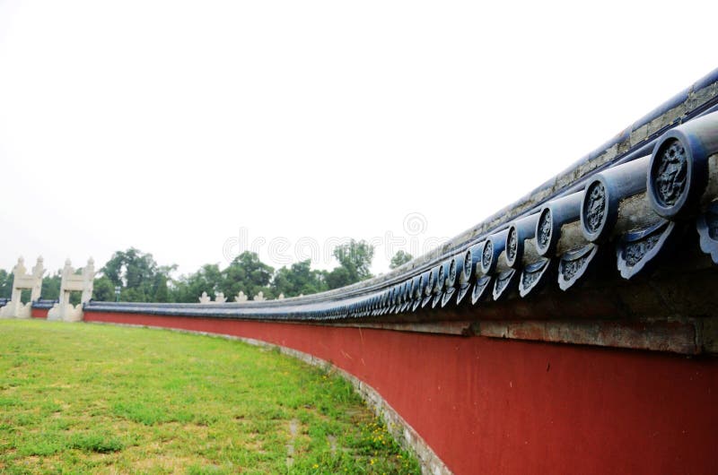 Typische Chinesische Architektur, China-Wand Stockbild - Bild von ...