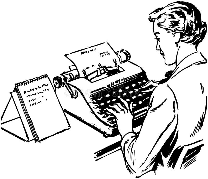 Typist stock vector. Illustration of americana, workers - 42094018