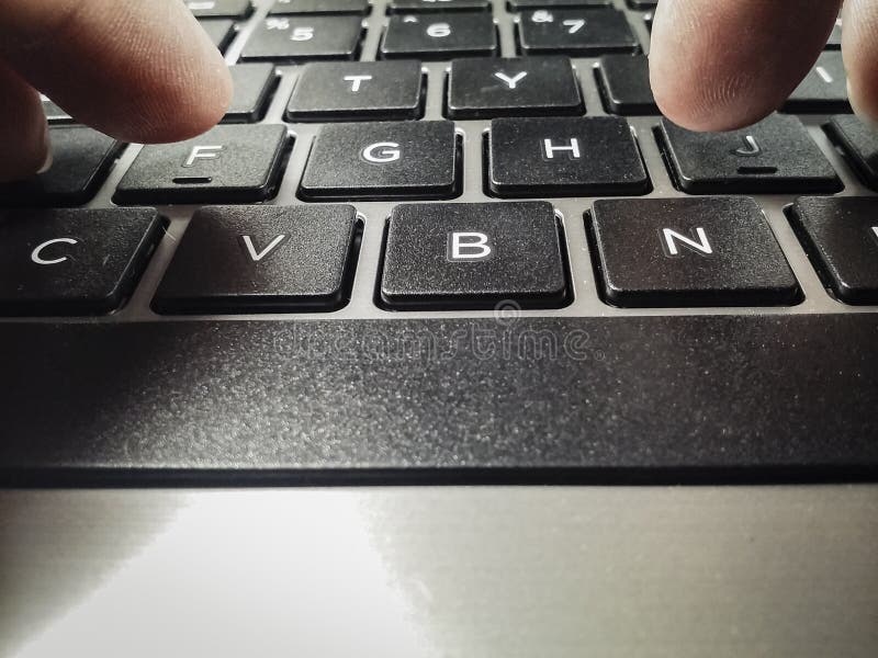 Typists Fingers Reach for the Home Row on the Keyboard Stock Photo ...