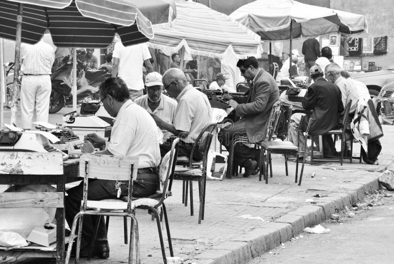 Typists at Work in Rabat, Morocco Editorial Stock Image - Image of ...
