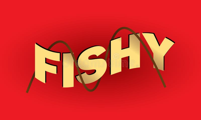 Fishy Typography Graphic Design with Red Background, Textures and ...