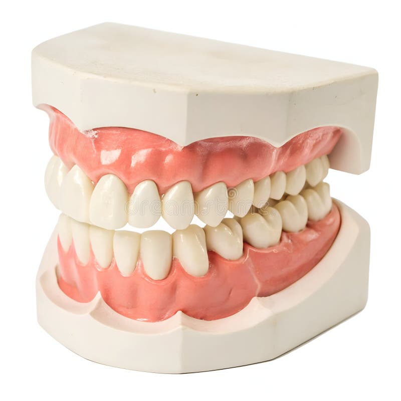 Typodont Teeth Isolated on White Background Stock Photo - Image of ...