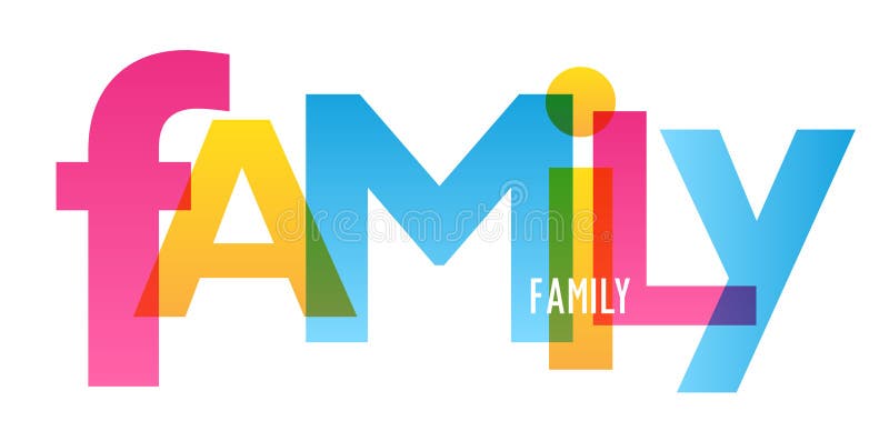 FAMILY Colorful Typography Banner Stock Vector - Illustration of ...