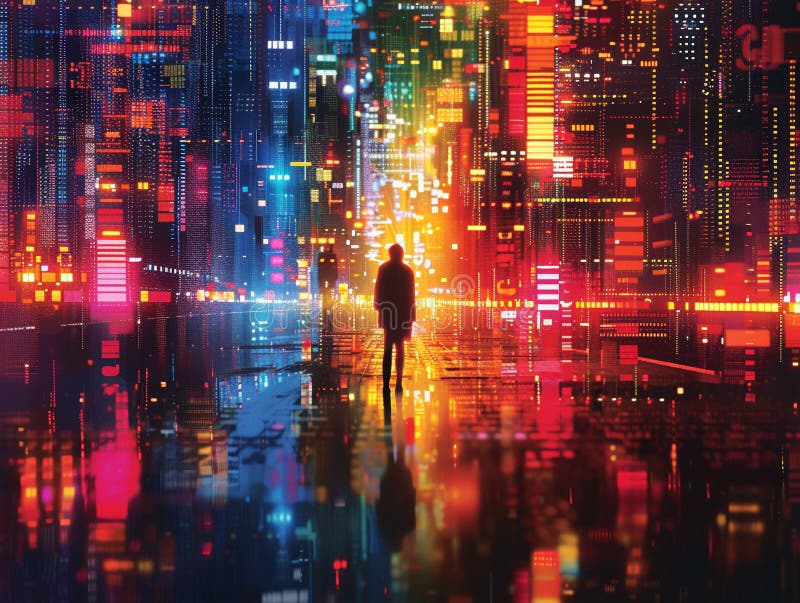 Typographer S Pixelated Dream with Pixelated Style Stock Photo - Image ...