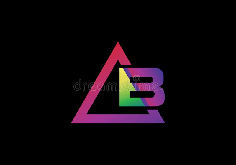 Typographic Alphabet B in a Triangle with Vibrant Colors Stock Vector ...
