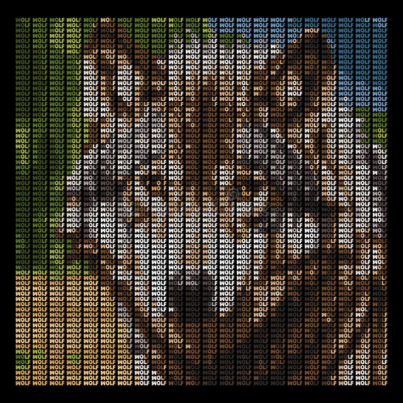 Wolf Typography Art stock vector. Illustration of wolf - 320661096