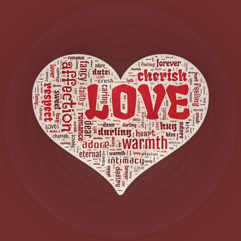 Typographic Artwork Words Design with Similar Words from Love Stock ...