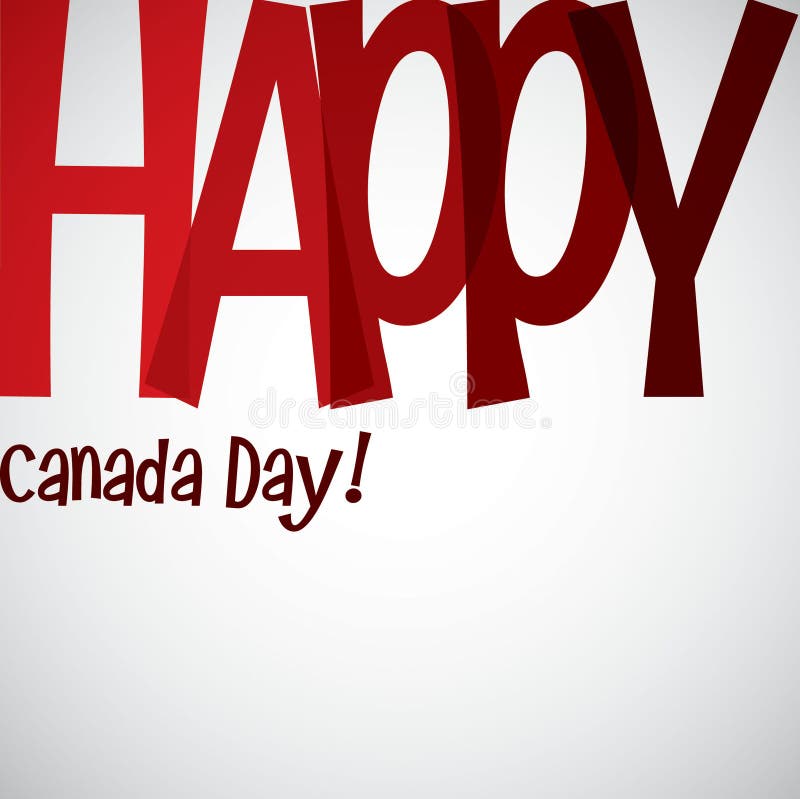 Happy Canada Day Typographic Card Stock Vector - Illustration of party ...
