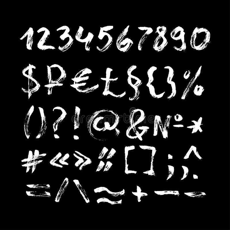 Typographic Characters and Symbols in Calligraphy Brush Stock Vector ...