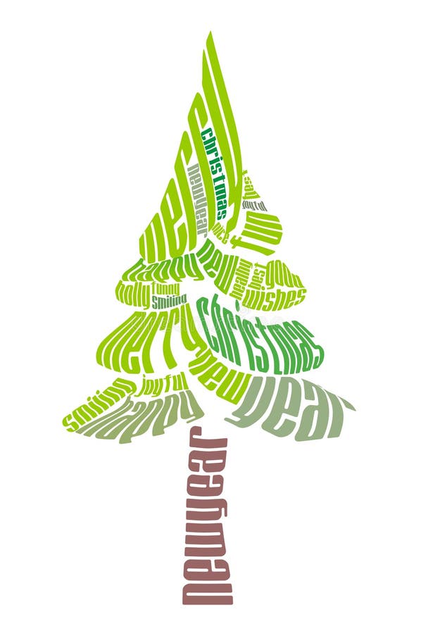 Typographic Christmas tree stock illustration. Illustration of ...