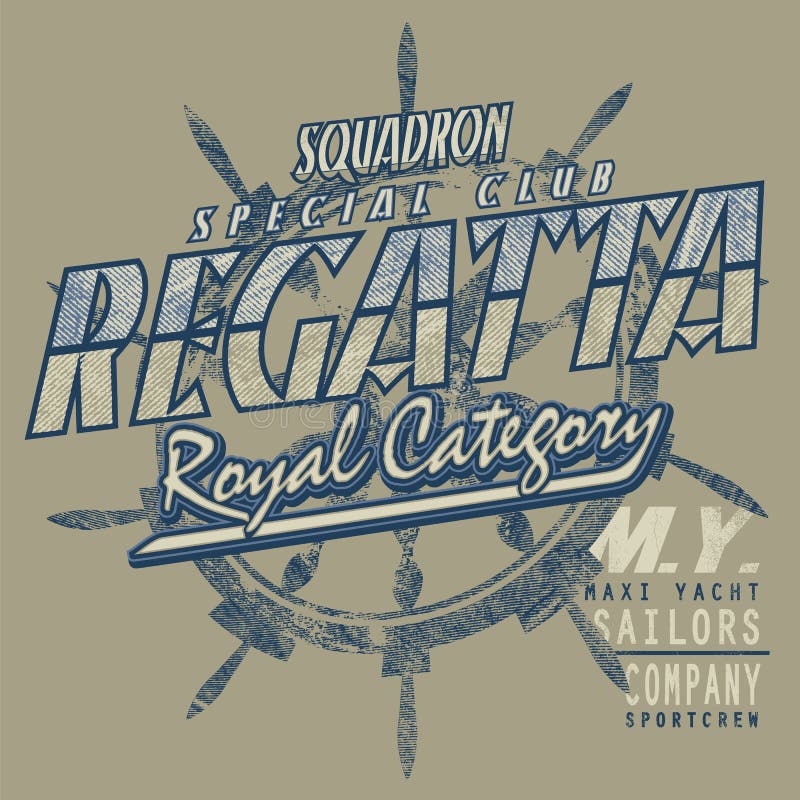 Typographic Composition for Regatta Competition, Vector Artwork for ...