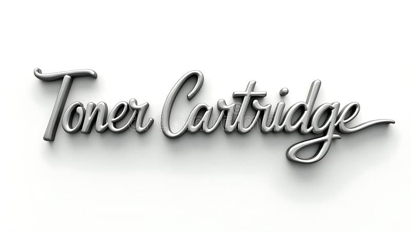 Typographic Depiction of Toner Cartridge with Elegant Script Style on a ...