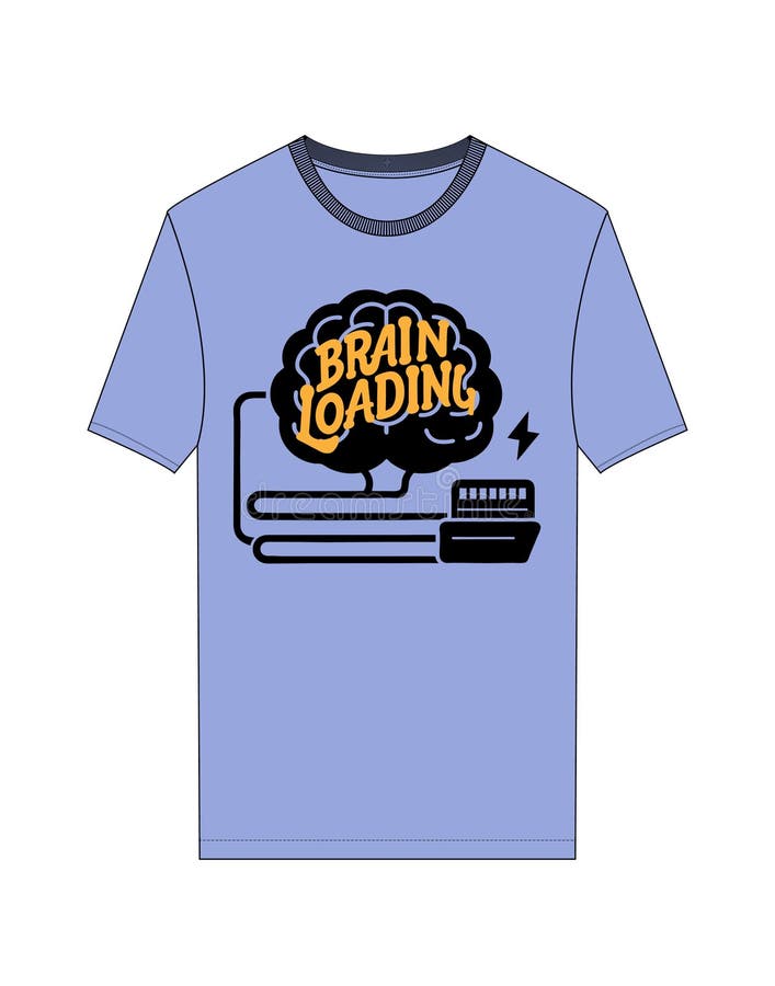 Typographic Funny Text Brain Loading T Shirt Design Creative Vector Art Stock Vector ...