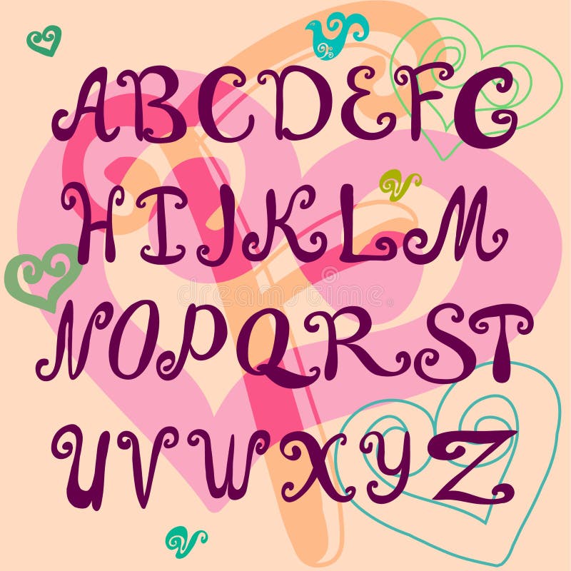 Typographic, Hand Painted Alphabet Stock Vector - Illustration of ...
