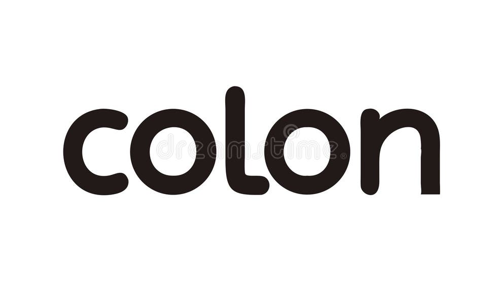 Typographic Icon Spelling Colon in Simple Clean Font, Vector Design ...