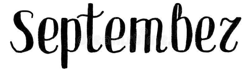 Typographic Illustration of Handwritten September . Lettering ...