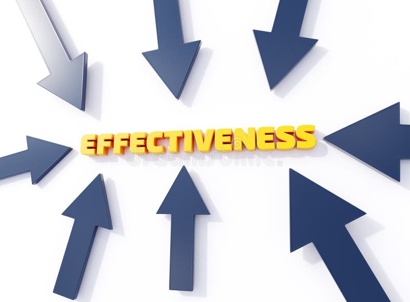 Effectiveness Typographic 3d Illustration, Arrows Pointing To Word ...
