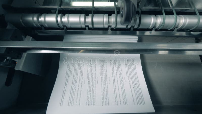 Typographic Machine is Issuing and Relocating Printed Paper Stock Video ...