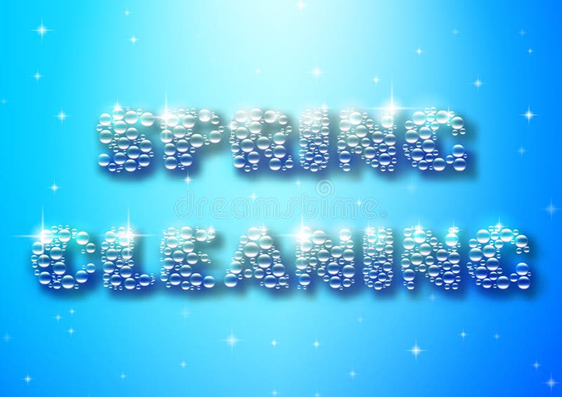 Typographic Poster with Spring Cleaning Bubble Stock Vector ...