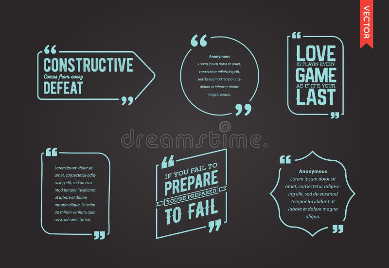 Typographic Quote Template. Template Vector Set. Trendy Colours Stock ...