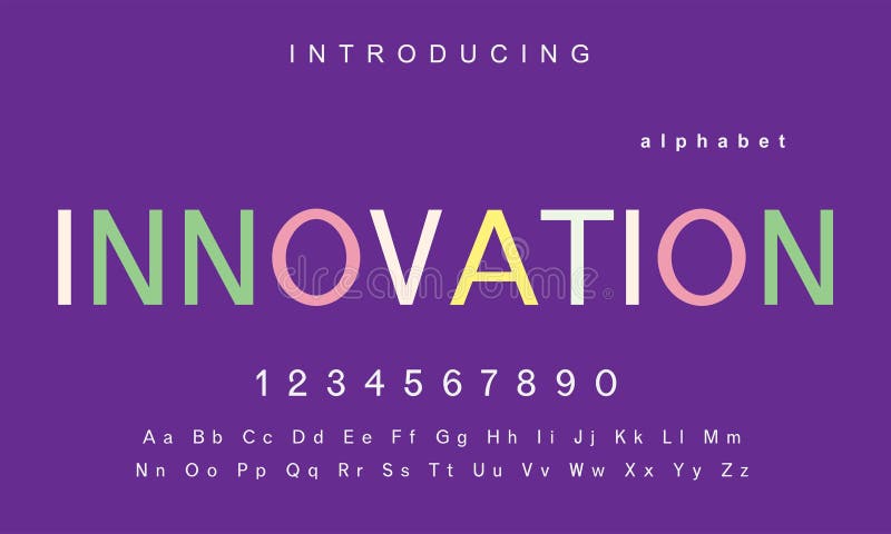 Innovation Font. Elegant Alphabet Letters Font and Number Stock Vector ...