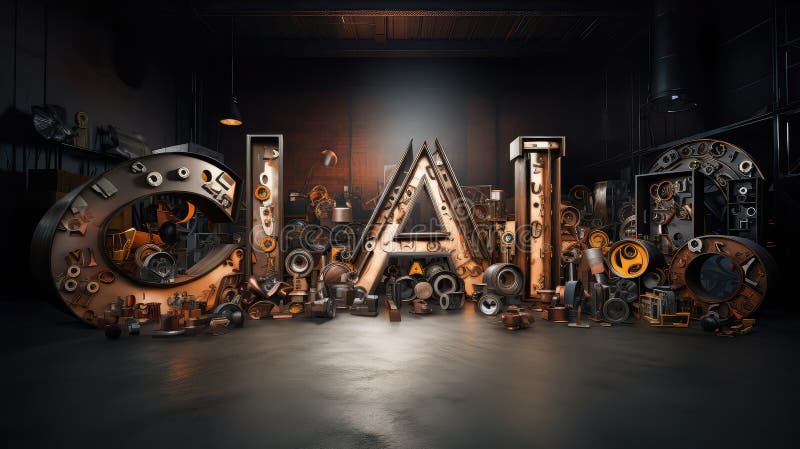 Typography alphabet metal stock illustration. Illustration of modern ...