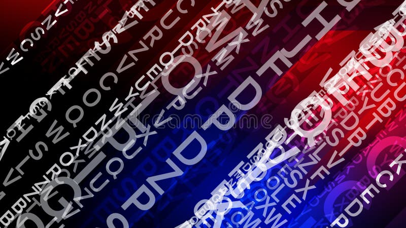 Typography Background with Shifting Red and Blue Letters Abstract ...