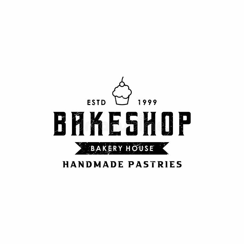 Typography Bake Shop Logo Design Stock Illustration - Illustration of ...