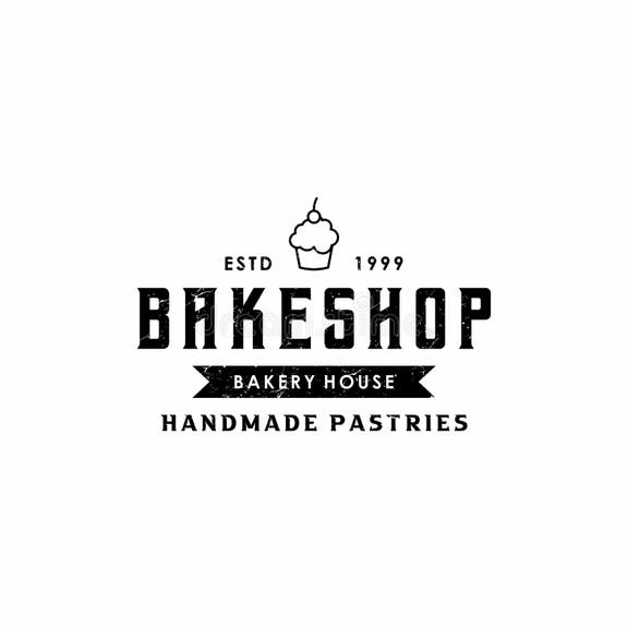 Typography Bake Shop Logo Design Stock Illustration - Illustration of ...