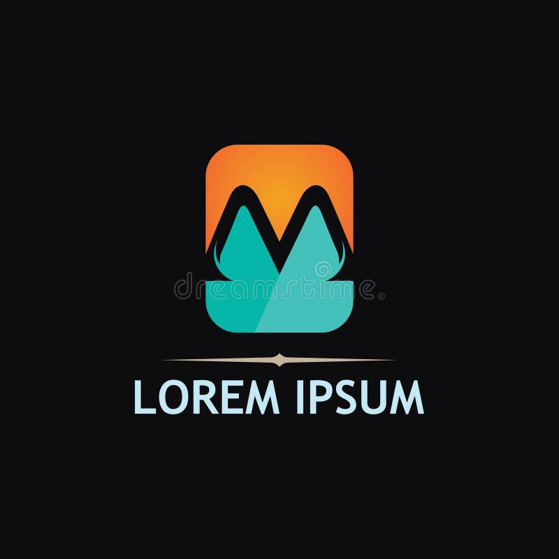 Typography Based Vector Logo Featuring Letter M Shape Stock ...