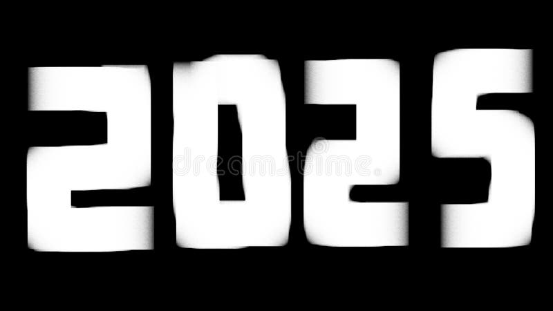2025 Typography in Bold Black and White Style Perfect for Yearly Design ...