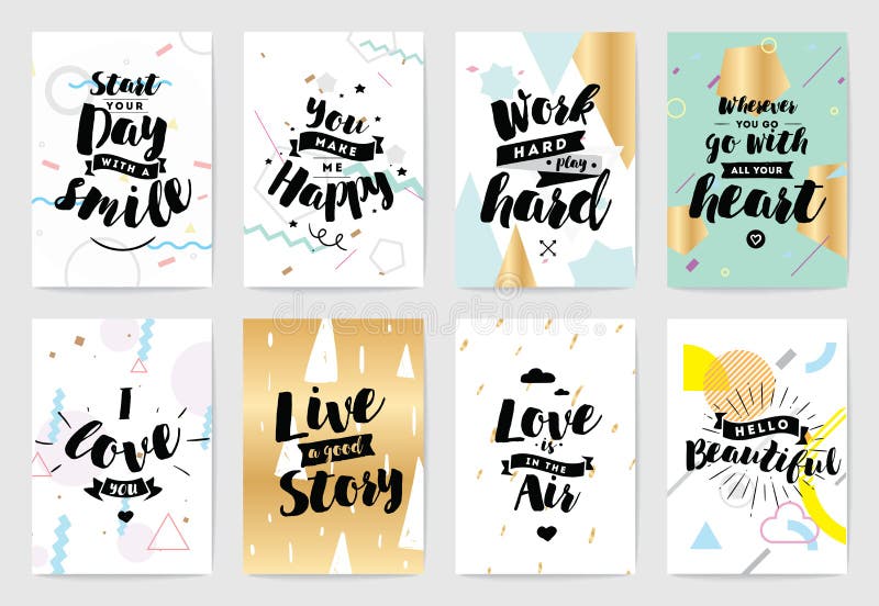 Typography cards set. stock vector. Illustration of modern - 77900882