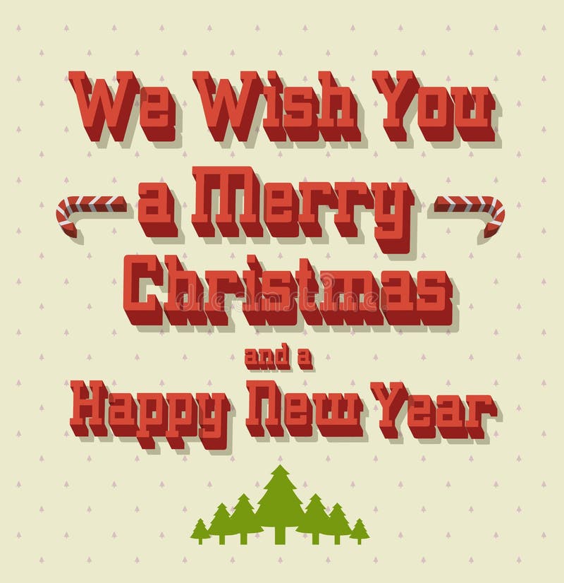 Typography Christmas Greeting Card Stock Vector - Illustration of ...