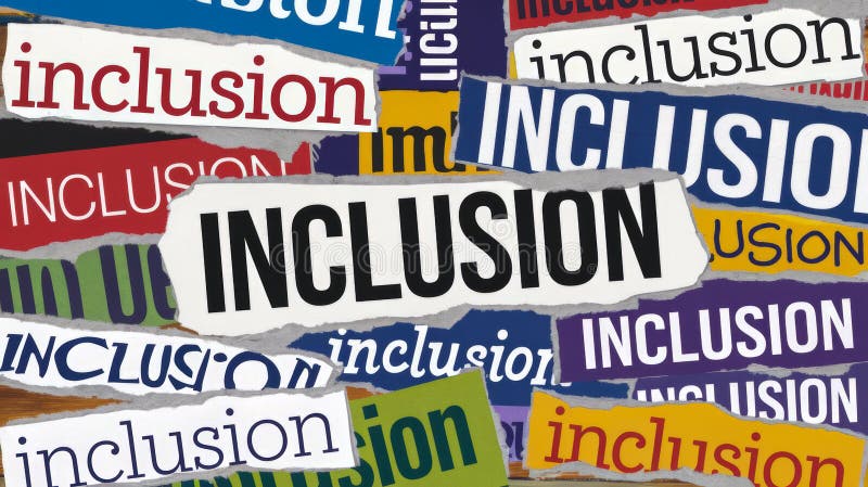 Typography Collage Representing Inclusion Stock Image - Image of style ...