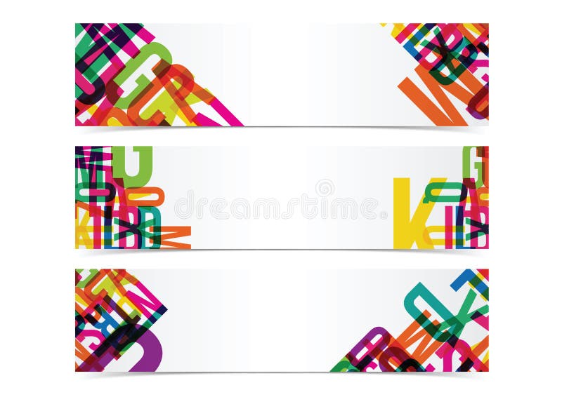Typography Colorful Banner Header Background Stock Vector ...