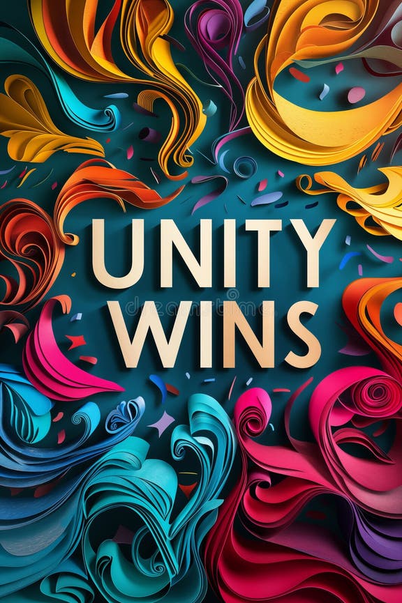 Typography Composition Featuring Unity Wins Message Surrounded by ...