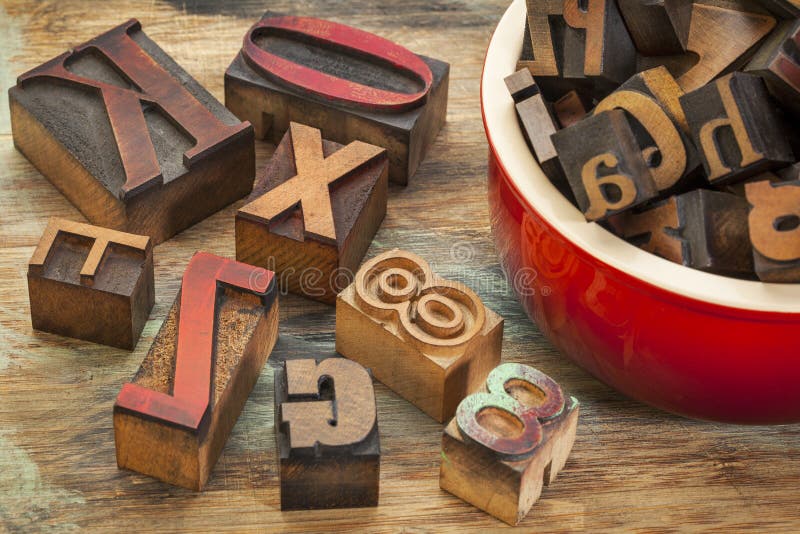 Typography Concept with Wood Type Stock Photo - Image of creativity ...
