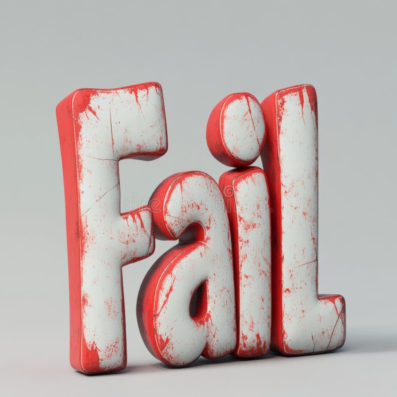 Typography Concept with the Word Fail in a Distressed Font Generative ...