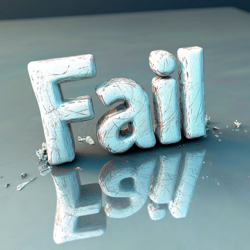 Typography Concept with the Word Fail in a Distressed Font Generative ...