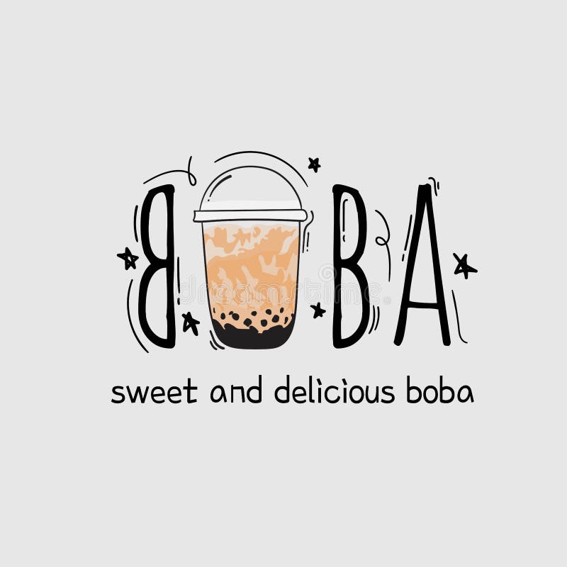 Typography Design of Boba for Boba Drink Logo Design for Beverage ...
