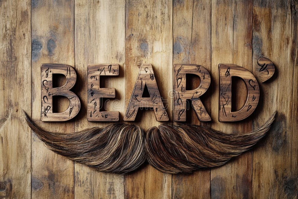 Typography Design Creates a Beard Shape Using the Word Beard with a ...